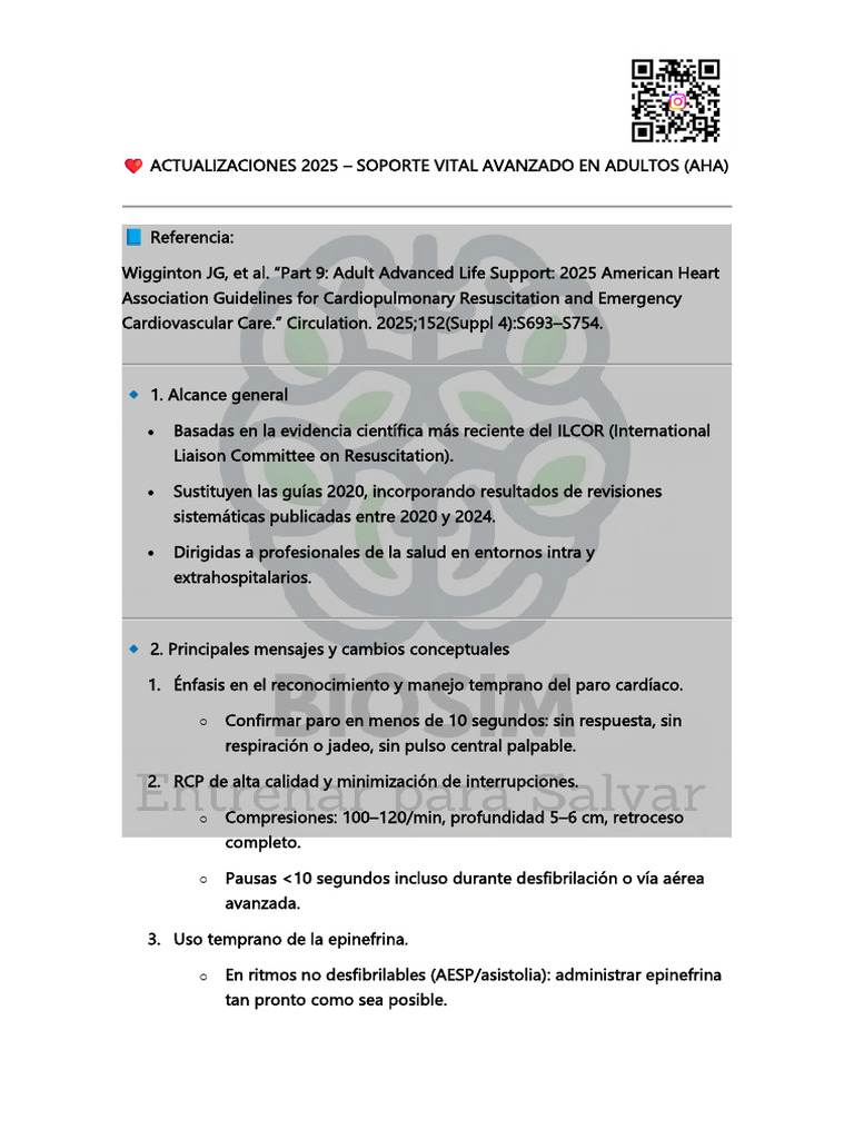 Actualizaciones AHA ACLS 2025 | PDF | Medicina | Habilidades de ...