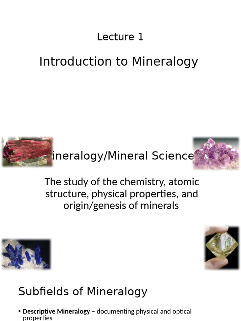Intro Mineralogy | PDF | Minerals | Mineralogy