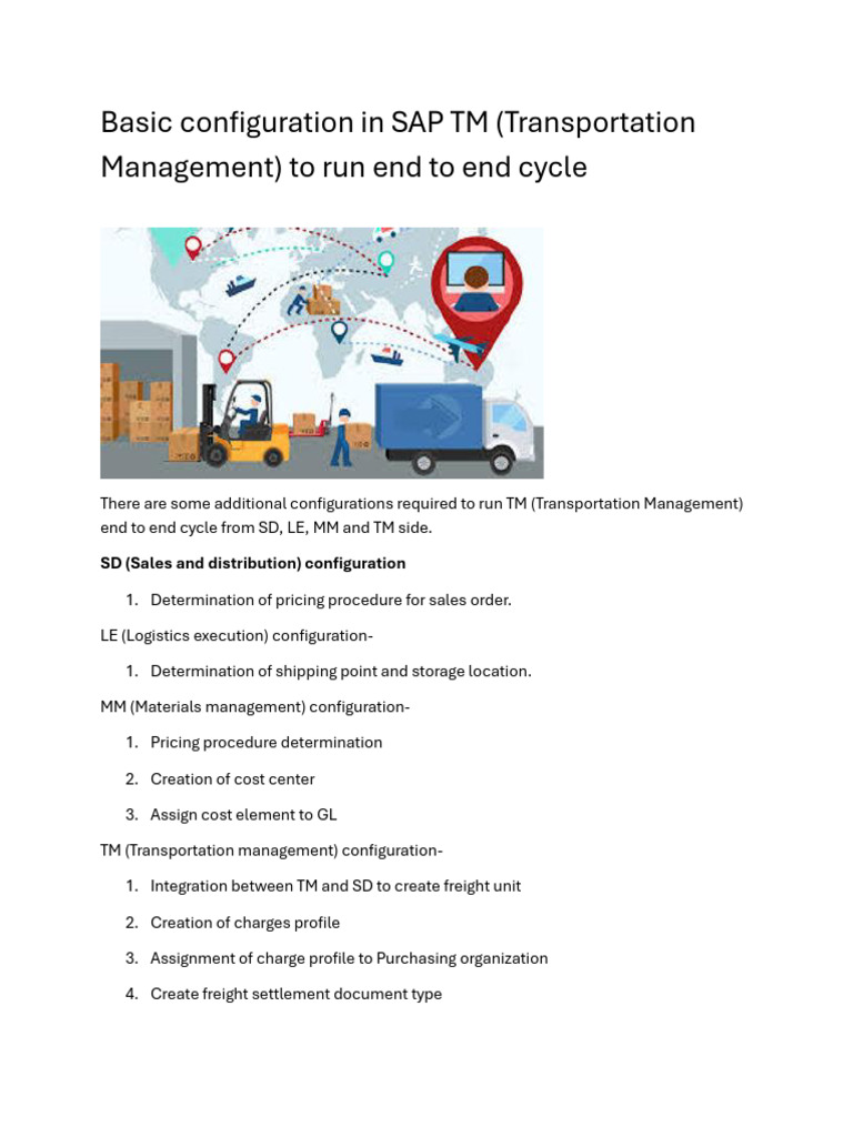 Basic Configuration in SAP TM | PDF