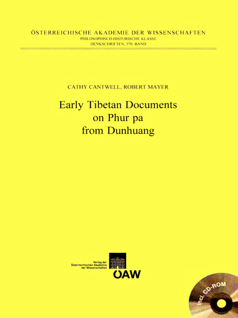 Early Tibetan Documents On Phur Pa From Dunhuang (Cathy Cantwell ...