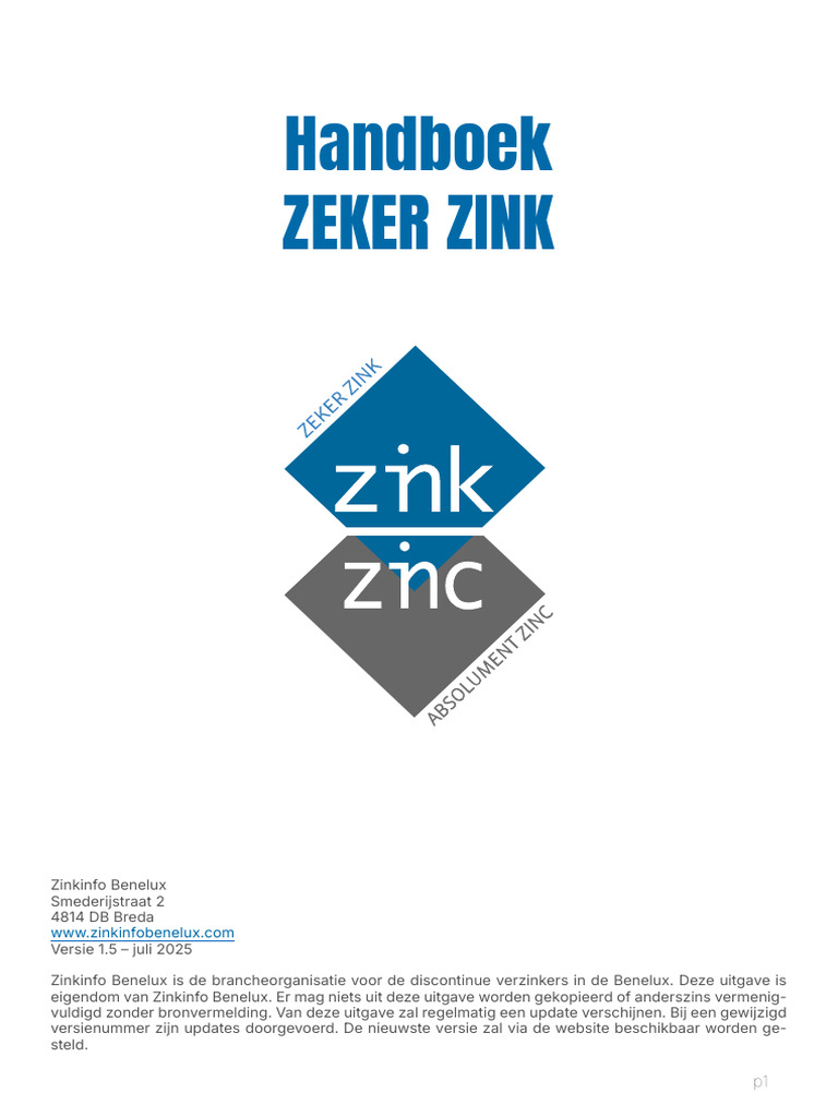 Handboek Zeker Zink | PDF