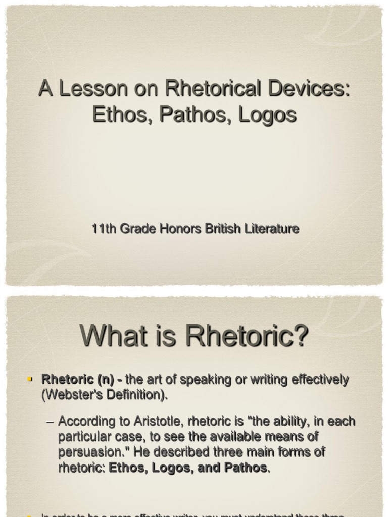 Ethos And Pathos Definition