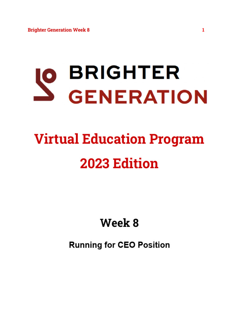 BG Week 8 Module - Updated | PDF | Disciplines | Chief Executive Officer