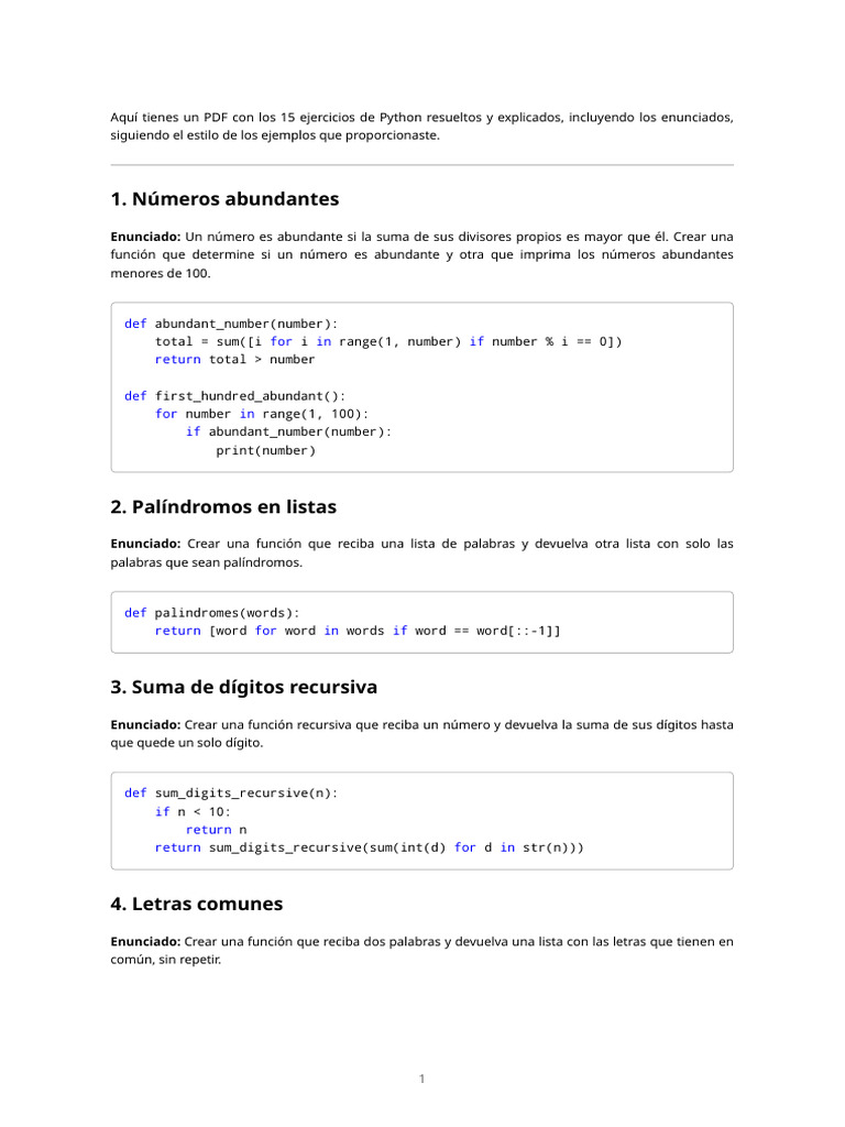 Ejercicios Python Con Enunciados | PDF | Python (lenguaje de programación) | Paradigmas de ...