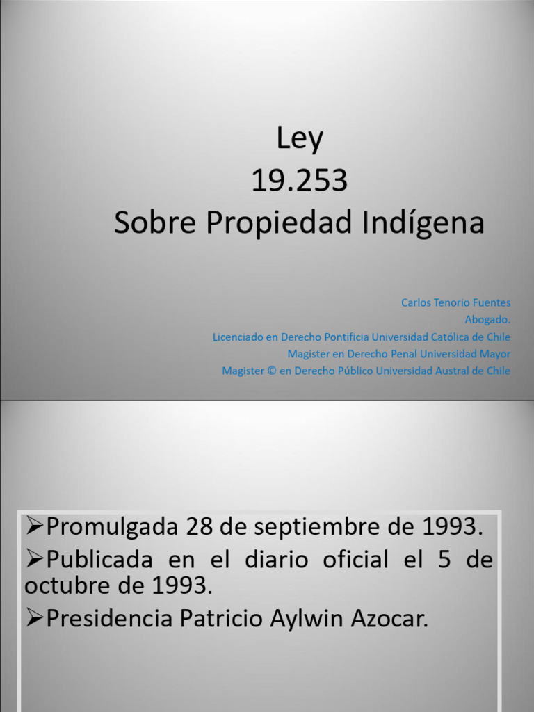 Ley 19.253: Protección de Indígenas en Chile | PDF | Chile | Justicia