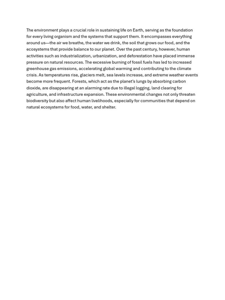 Impact of Human Activities on Environment | PDF