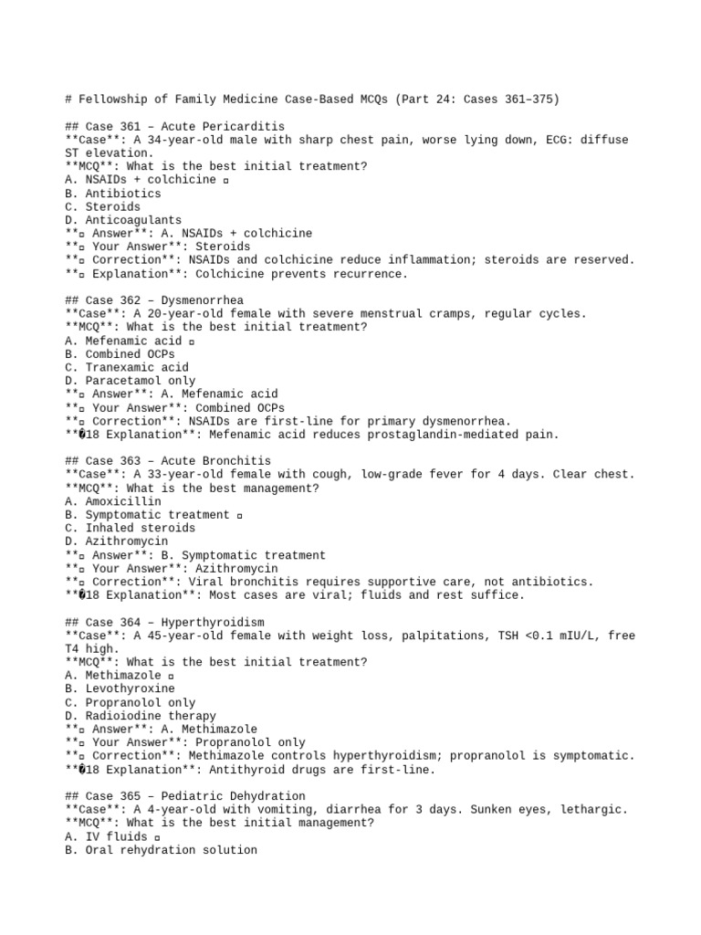 Fellowship of Family Medicine Cases 361 375 | PDF | Bronchitis | Statin