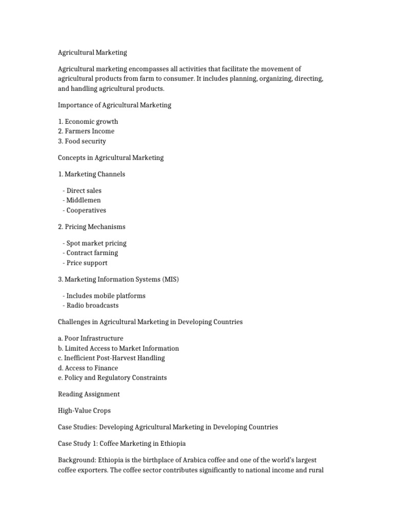Agricultural Marketing Strategies Explained | PDF | Mercantilism | Free ...