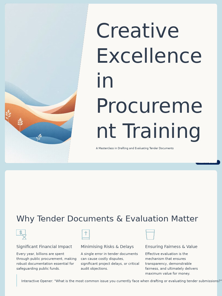 Creative Excellence in Procurement Training | PDF | Evaluation | Credibility