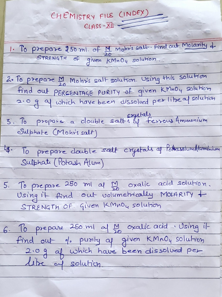 Class 12 Practical FILE INDEX | PDF