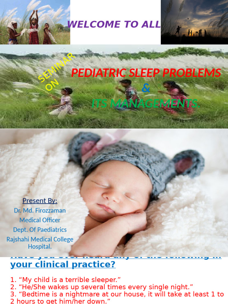 Pediatric Sleep Problems Pdf Sleep Sleep Disorder