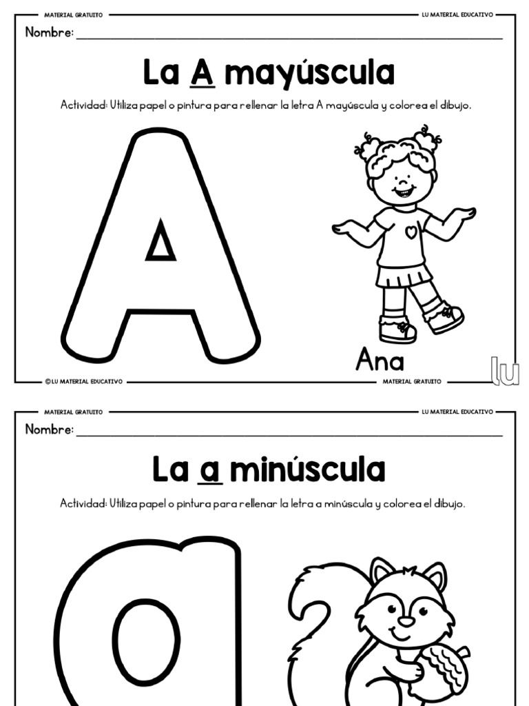 Lu Material Educativo - Gratuito Letras Mayúscula y Minúscula | PDF