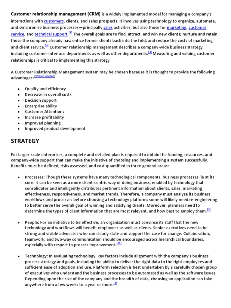 Customer Relationship Management | PDF | Customer Relationship ...