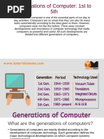 Generations of Computer 1st To 5th Explained With Pictures | PDF ...