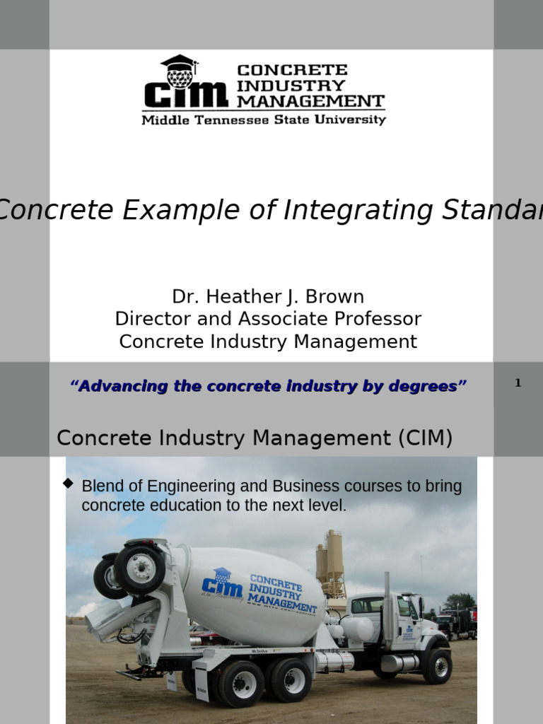 A Concrete Example of Integrating Standards | PDF | Concrete | Cement