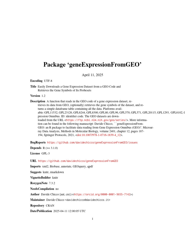 Download Gene Expression Data from GEO | PDF | Biotechnology | Computing