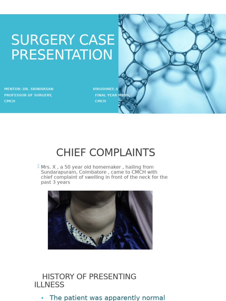 Surgery Case Presentation | PDF | Thyroid | Diseases And Disorders