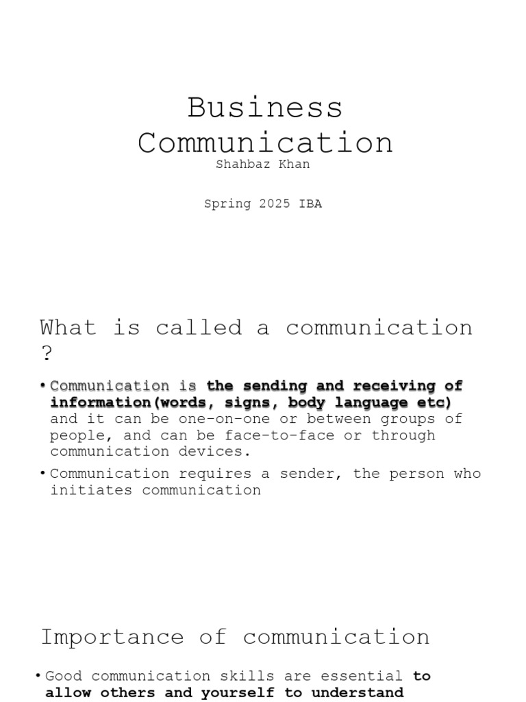 Business Communication-Ppt 1 | PDF