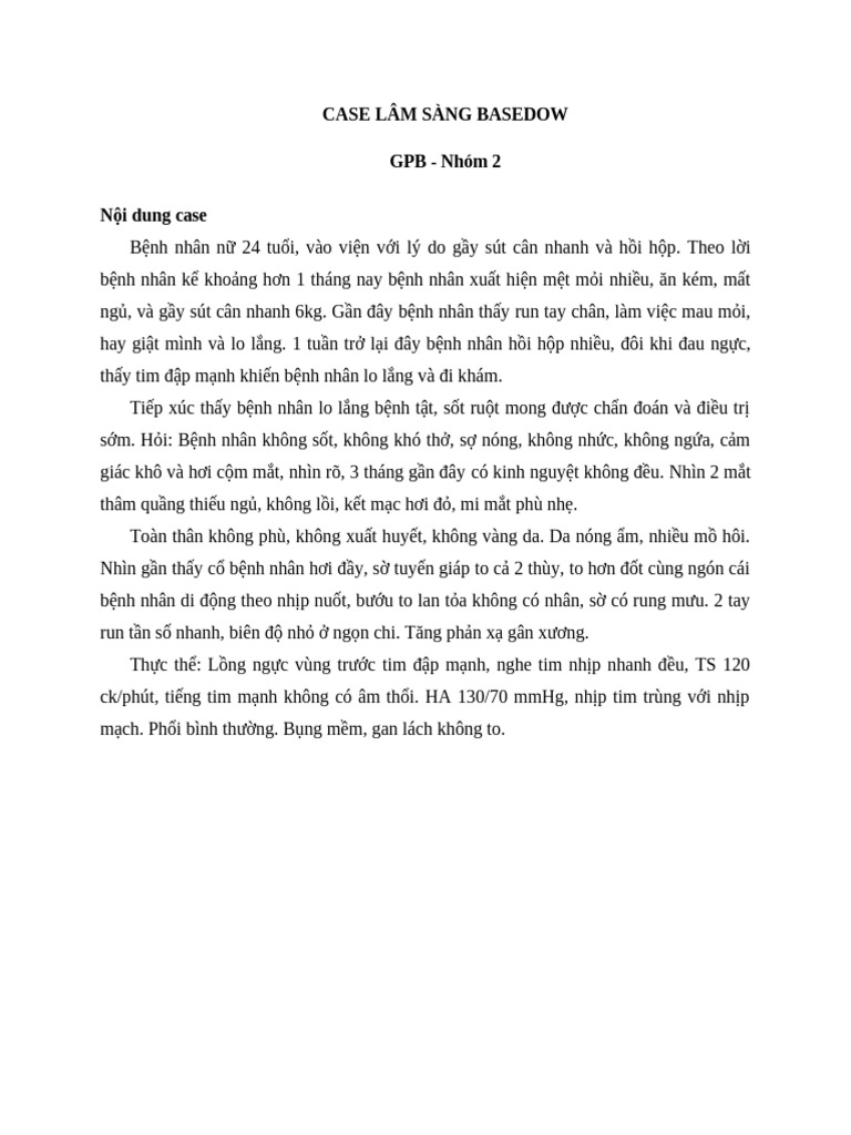 Case Basedow GPB - Nhóm 2 | PDF