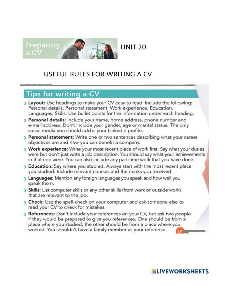 Tips For Writing A CV | PDF