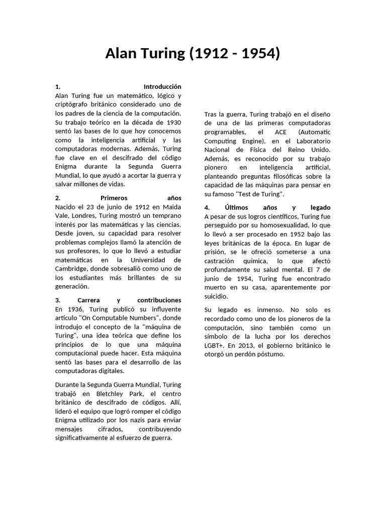 Alan Turing | PDF | Alan Turing | Informática