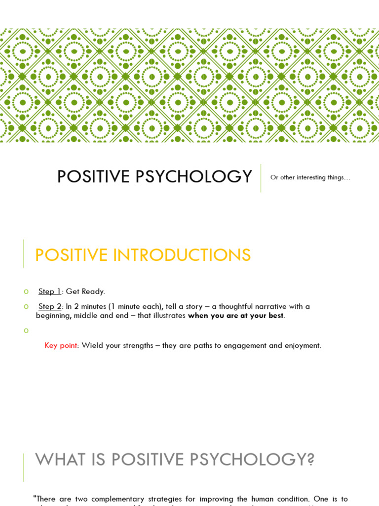 Understanding Positive Psychology Concepts | PDF | Psychological ...