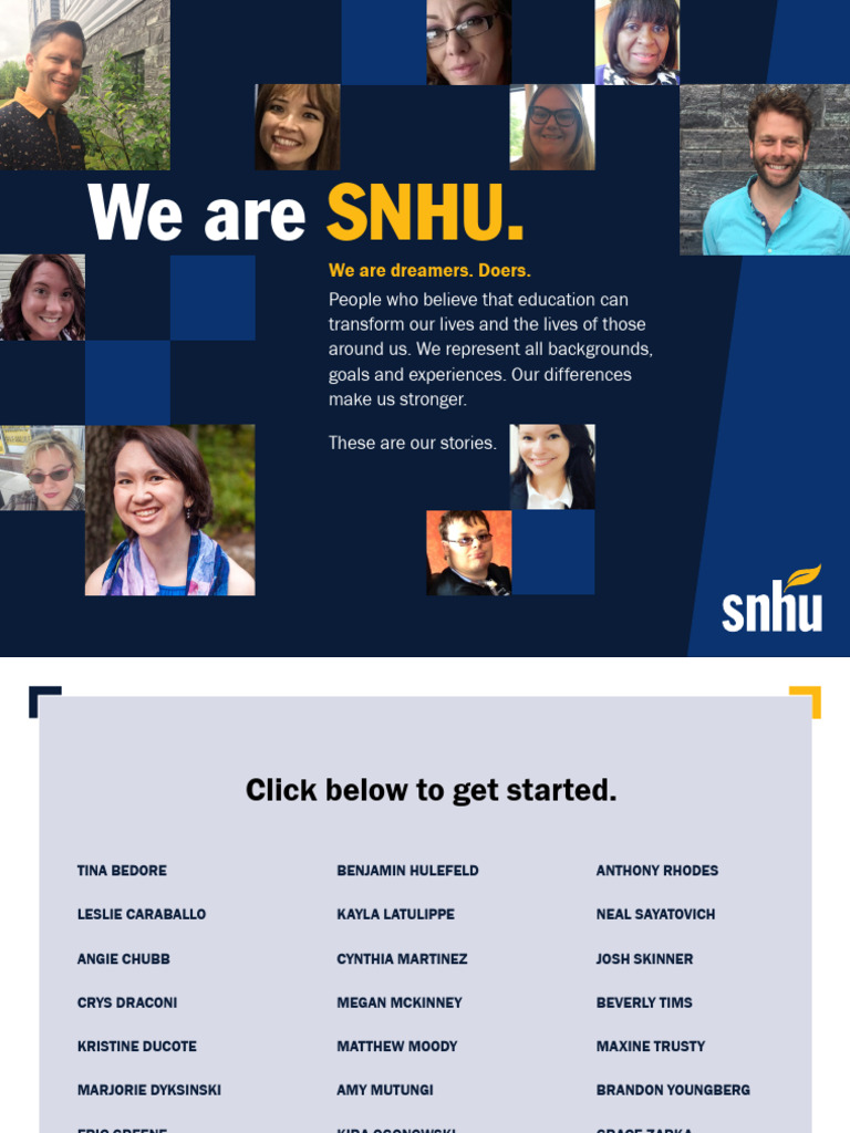 FYE 101 SNHU Student Stories | PDF