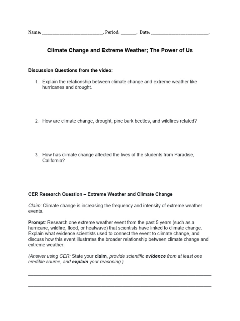 Climate Change and Extreme Weather The Power of Us | PDF | Extreme ...