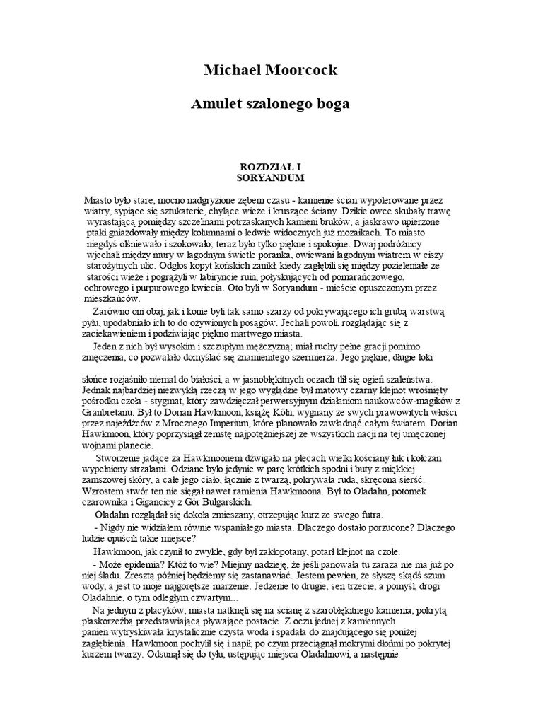Moorcock Michael - Rune Stuff 02 - Amulet Szalonego Boga | PDF