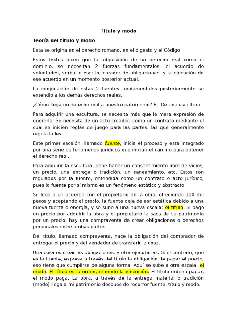 Título y modo | PDF | Propiedad | Conceptos legales