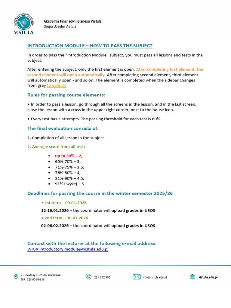 Introduction Module - How To Pass The Subject - 2025z | PDF