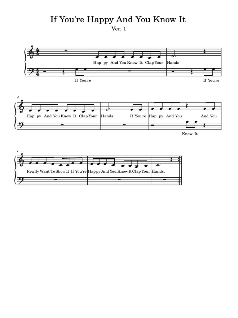 If You'Re Happy and You Know It - Ver 1 | PDF