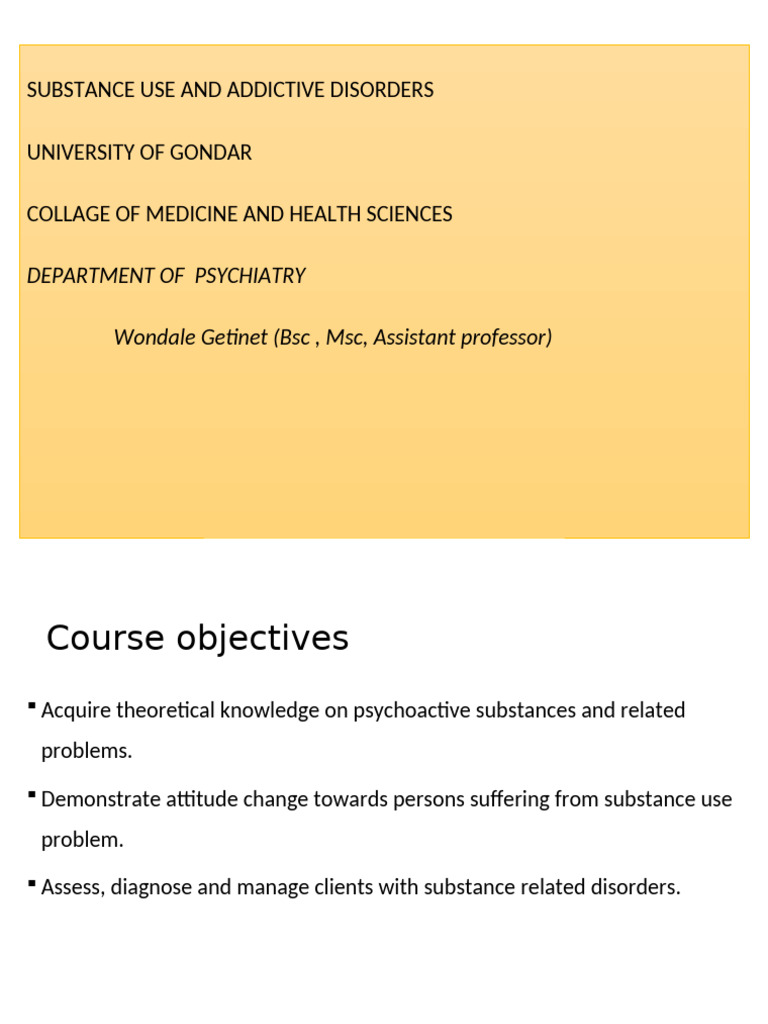 SSubstance Related Disorder | PDF | Substance Abuse | Substance Use ...