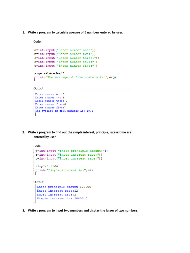 Python Practical Class X | PDF