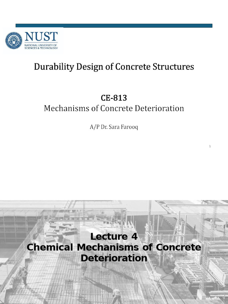 Lecture 4 - Chemical Mechanisms | PDF | Concrete | Cement