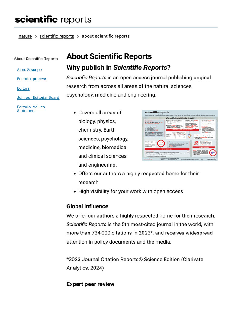 Scientific Reports Impact Factor 2024 | PDF | Open Access | Science