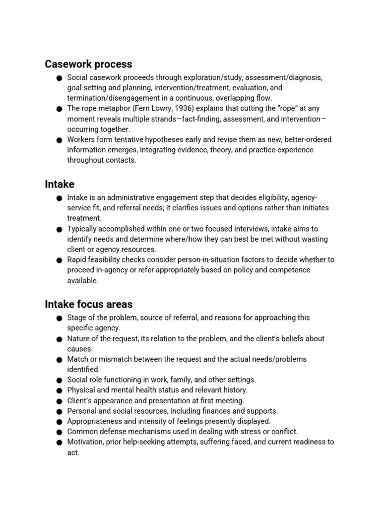 Social Casework Process and Interviewing Techniques | PDF | Evaluation ...