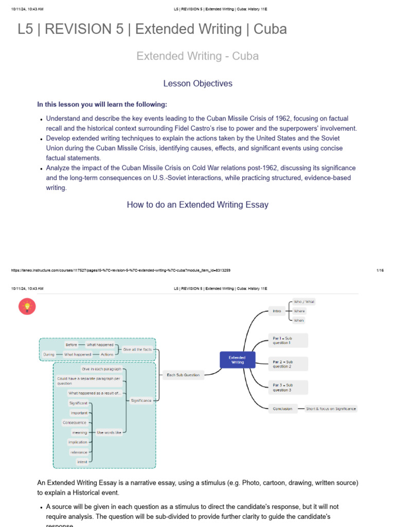 L5 - REVISION 5 - Extended Writing - Cuba - History 11E | PDF | Fidel ...