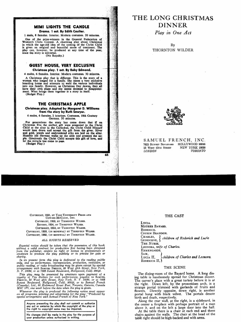 Long Christmas Dinner, The | PDF