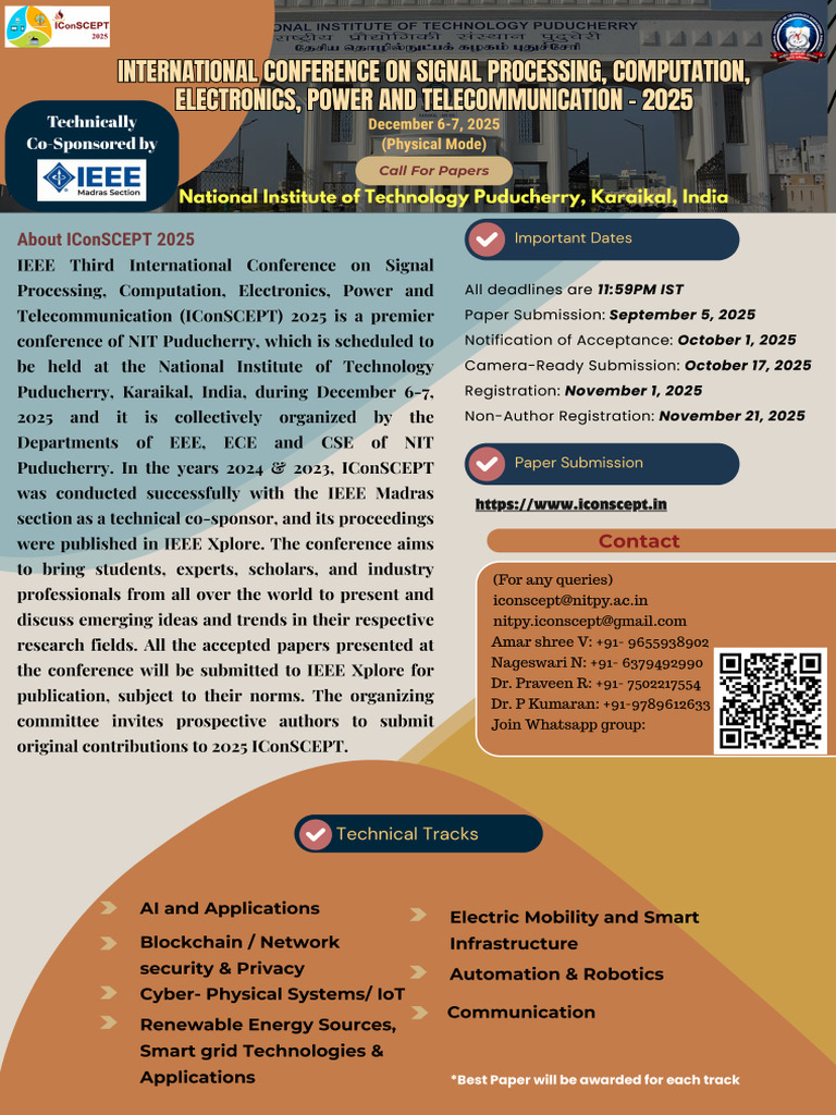 IEEE Conference ICONSCEPT2025 - NIT Puducherry | PDF