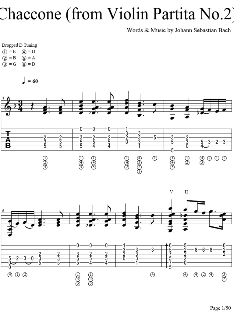 Bach_chaconne_p tabr | PDF | Public Domain Music | Compositions