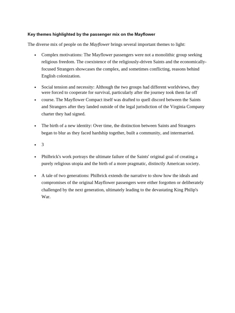 Themes from Mayflower Passenger Mix | PDF