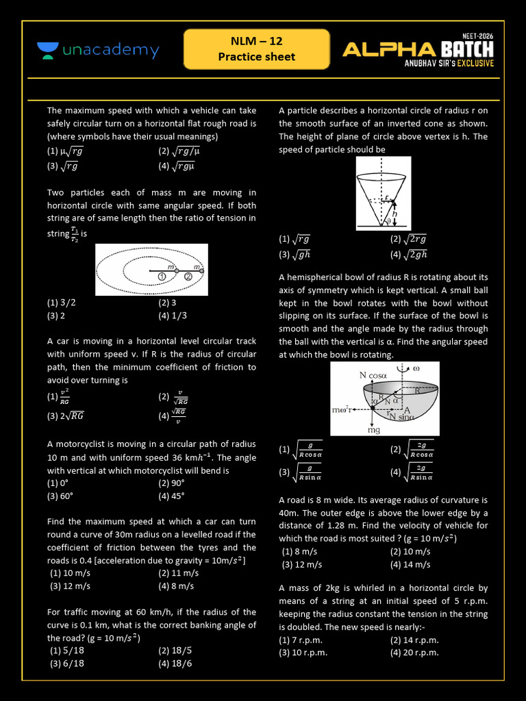 NLM -12 -NCERT BASED | PDF | Physical Quantities | Motion (Physics)