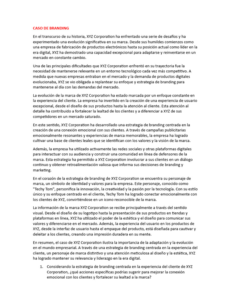 CASO DE BRANDING Jeremy | PDF | Gestión de la marca | Marca