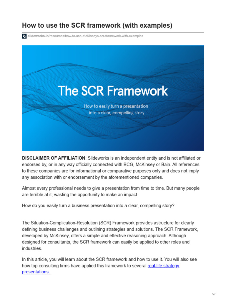 Mastering McKinsey's SCR Framework | PDF | United States Postal Service ...
