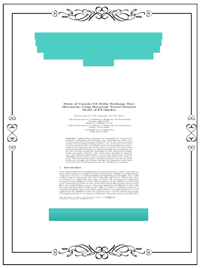 LNCS 2810 Study of Canada US Dollar Exchange Rate Movements Using ...