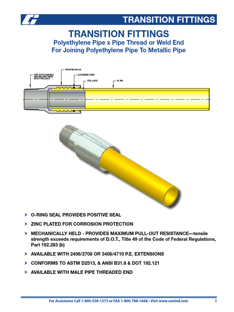 Continental Gas Transition MPT Hdpe Mdpe Zinc Plated Threaded | PDF ...
