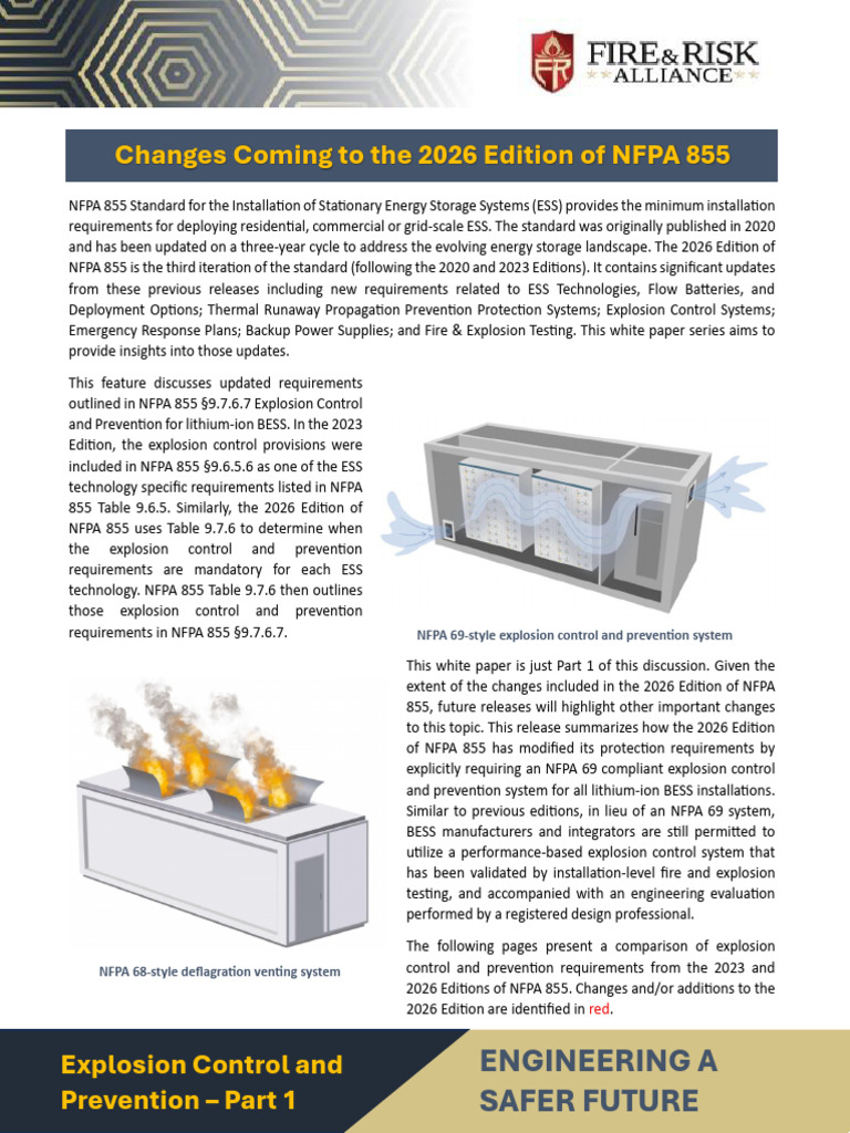 NFPA 855: 2026 Explosion Control Updates | PDF | Explosion