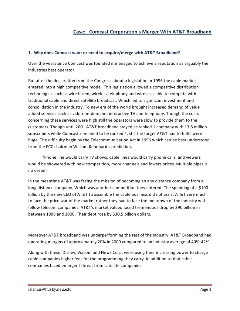 Comcast - AT&T | PDF | Comcast | At&T