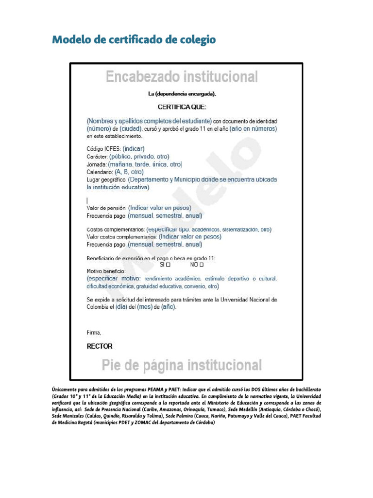 Modelo Certifica Do Cole Gio 20261 | PDF